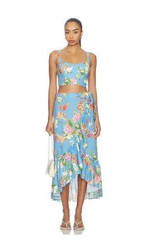 Yumi Kim Korfu Printed Linen-blend Crop Top - Multi