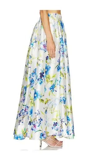Hemant & Nandita Floral Satin Long Skirt