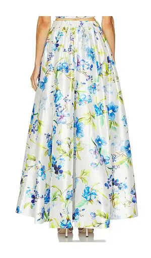 Hemant & Nandita Floral Satin Long Skirt