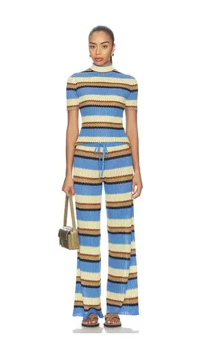 Guest In Residence Striped Palazzo Top - Multi