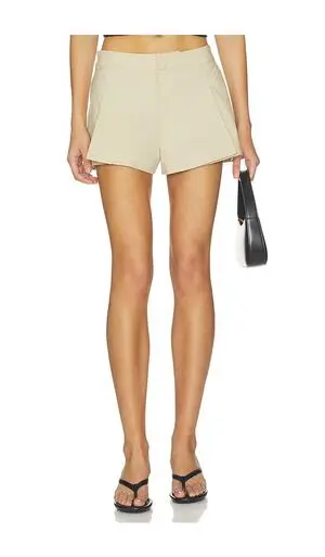 LOVERS AND FRIENDS Poplin Pleated Shorts - Tan
