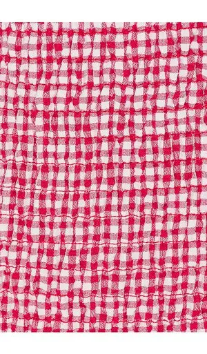 MORE TO COME Strapless Gingham Mini Dress With Tiered Ruffles