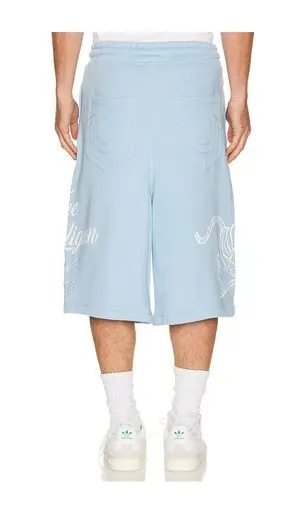 True Religion Tiger Script Mikey Fleece Shorts