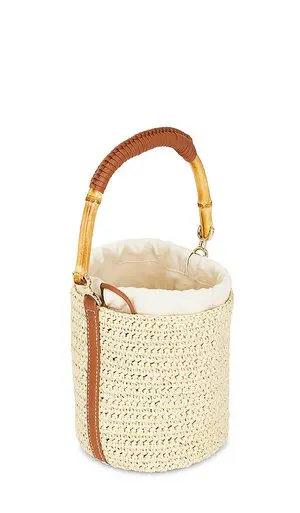 SELF-PORTRAIT Raffia Bucket Bag - Neutral