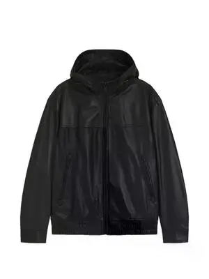 BOSS Hooded Leather Jacket