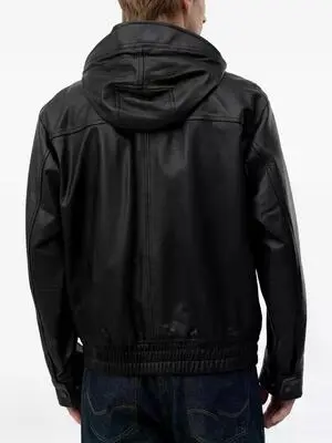 BOSS Hooded Leather Jacket