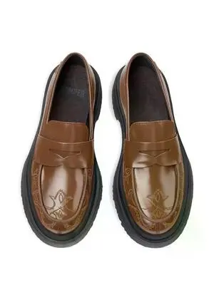 Camper Walden Loafers With Embroidered Detail - Brown