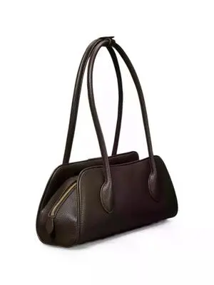 Calvin Klein Grained Leather Logo Charm Shoulder Bag