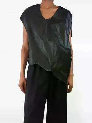 Helmut Lang Asymmetric Hem Leather Top