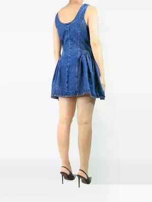 SELF-PORTRAIT Denim Flared Dress