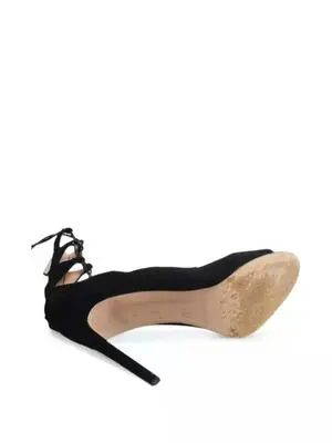 GIANVITO ROSSI Suede Lace-up Stiletto Sandals