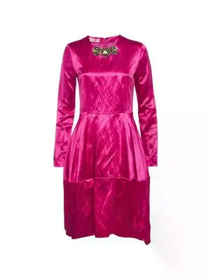 Marni Embellished Satin Mini Dress - Pink