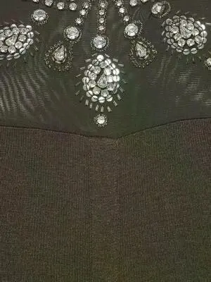Just Cavalli Embellished Mesh-panel Midi Dress