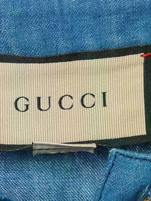 Gucci Denim Shirt Dress With Web Trim