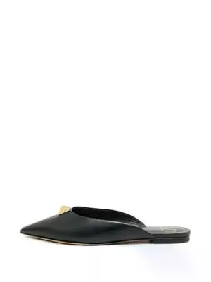Valentino Garavani One Stud Leather Mules - Black