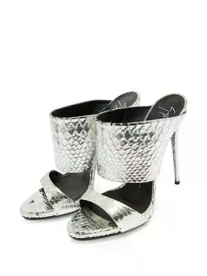 GIUSEPPE ZANOTTI Python-embossed Stiletto Sandals