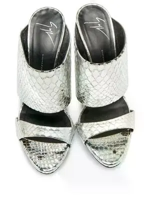 GIUSEPPE ZANOTTI Python-embossed Stiletto Sandals
