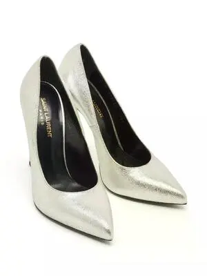 Saint Laurent Zoe Heeled Pumps - Silver