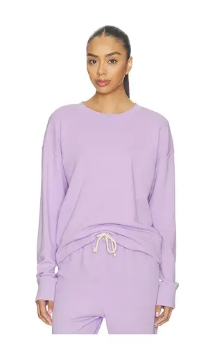PERFECTWHITETEE Tyler French Terry Pullover Sweatshirt - Lavender