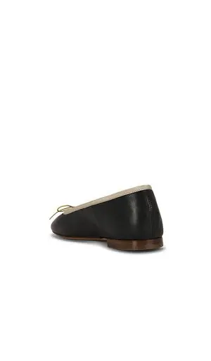MANSUR GAVRIEL Leather Ballerina Flats With Bow Detailing - Black