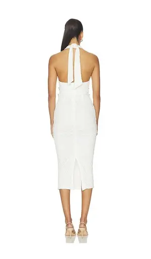 Superdown Halter Maxi Dress With Crochet Knit And Resin Embellishments