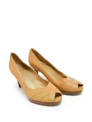 STUART WEITZMAN Leather Peep Toe High Heel Pumps
