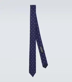 TOM FORD Polka-dot Silk Twill Neck Tie - Blue