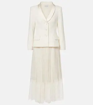 SELF-PORTRAIT Boucle And Chiffon Midi Dress