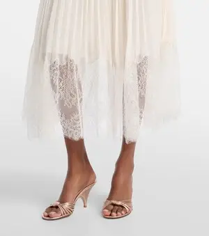 SELF-PORTRAIT Boucle And Chiffon Midi Dress