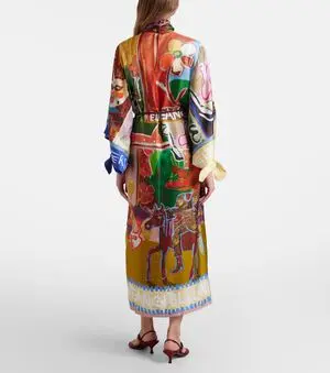 ALEMAIS Tangible Love Printed Silk Midi Dress