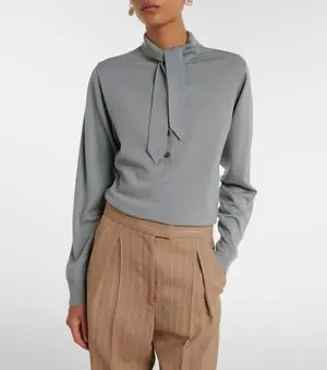 Valentino Garavani Tie-neck Virgin Wool Sweater