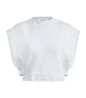 Alaïa Cropped Jersey Top - Grey