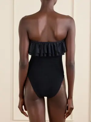 Hunza G Eloise Strapless Ruffled Crinkle™ Swimsuit