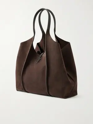 TOD'S T Timeless Medium Suede Shoulder Bag - Brown