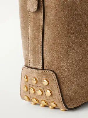 TOD'S Sacca Mini Suede Shoulder Bag - Brown