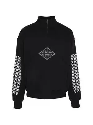 EXIT SOCIETY Monogram X-logo Detail Half-zip Sweatshirt