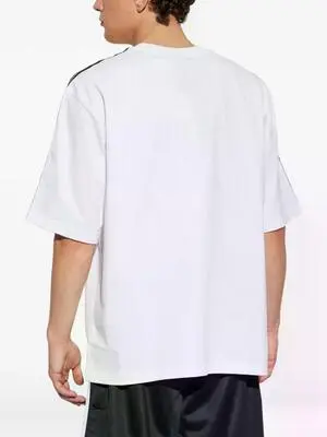 Adidas Logo-embroidered Striped-sleeve T-shirt