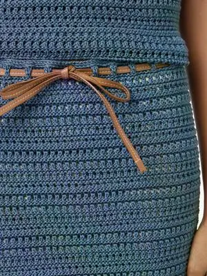 TOD'S Crochet-knit Midi Skirt - Blue