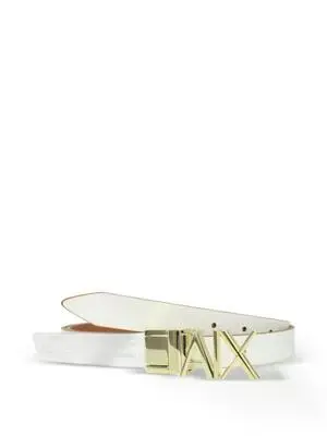 Armani Exchange Logo Plaque Leather Belt