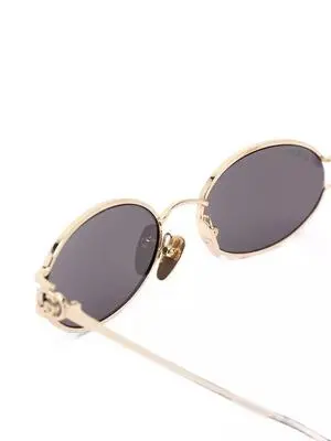 Gucci Oval-frame Sunglasses With Interlocking G Logo - Gold