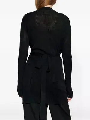 Balenciaga Ribbed-knit Wrap-tie Cardigan