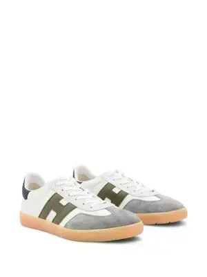 Hogan Logo Appliqué Leather Sneakers - White