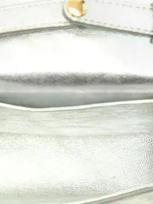 Celine Mini Triomphe Claude Crossbody Bag In Metallic Calfskin - Silver