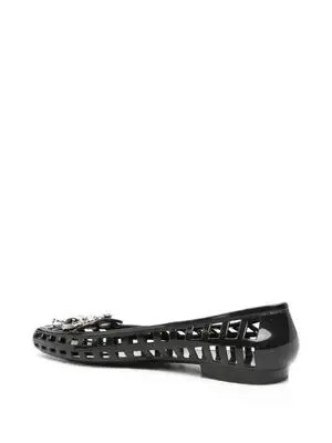 HEAVENLY JELLY Crystal-embellished Flat Pumps