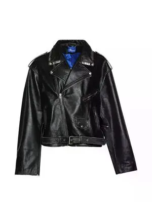 MARKING DISTANCE Zipped Leather Jacket