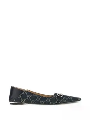 Gucci Gg Monogram Denim Ballet Flats