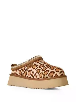 UGG Tazz Leopard-print Calf Hair Slippers - Neutrals