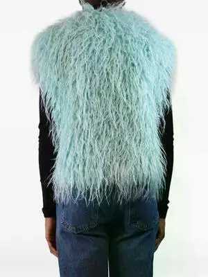 FORTE_FORTE Sleeveless Faux Fur Vest - Blue