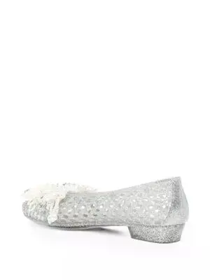 HEAVENLY JELLY Glitter Embellished Flat Almond Toe Pumps