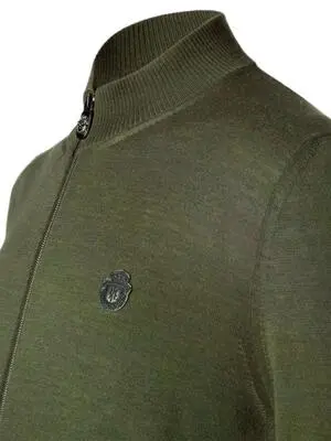 BILLIONAIRE Zip-up Cardigan With Logo Patch